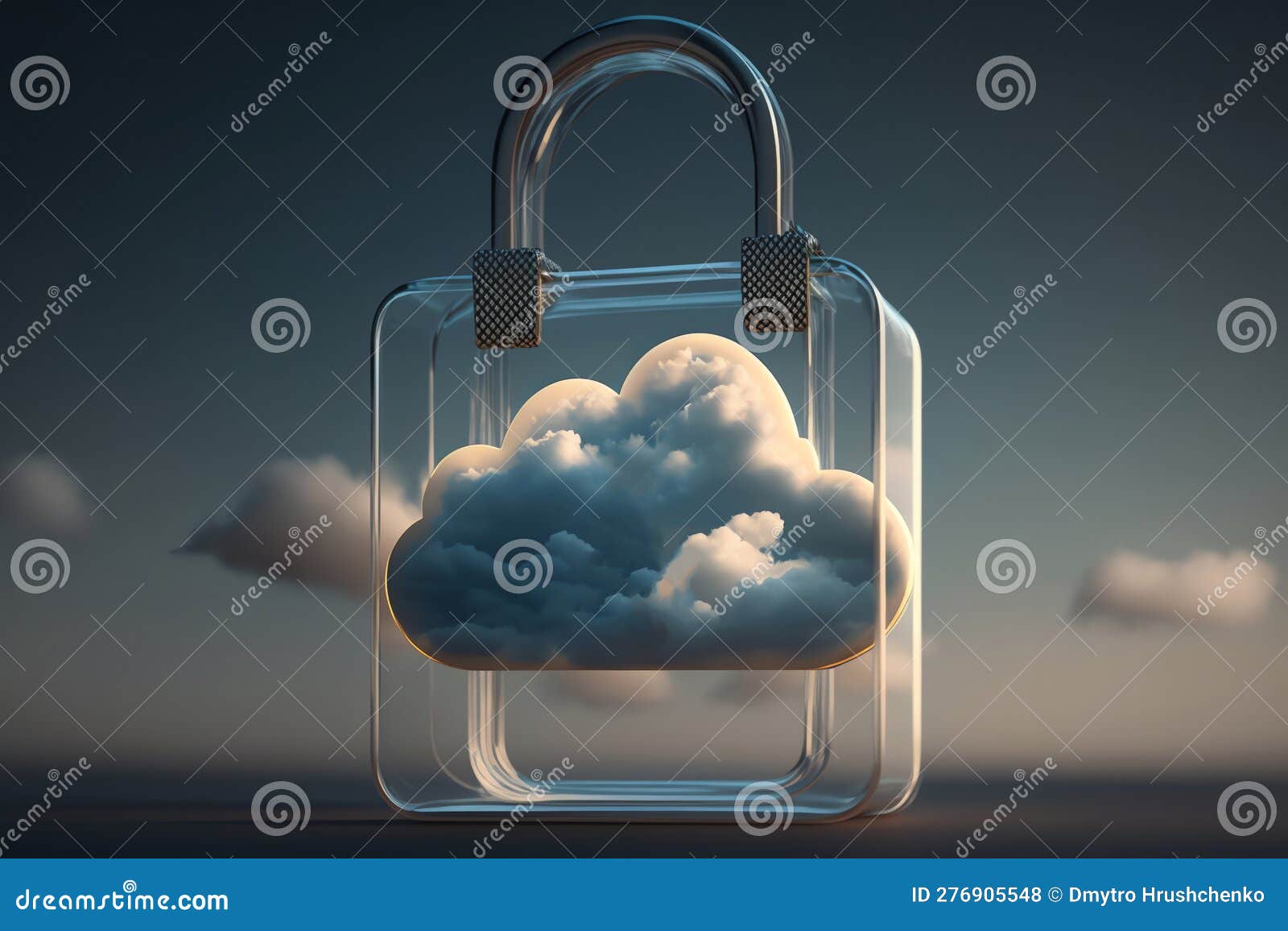 Cloud Security Concept. Cloud Storage Locked with Padlock. Cloud ...