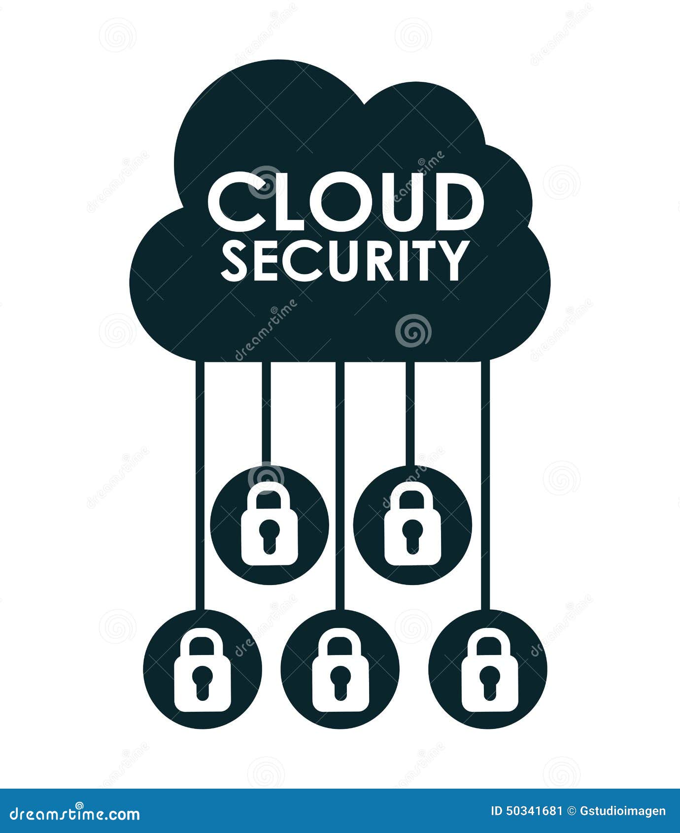 Cloud security stock vector. Illustration of internet - 50341681