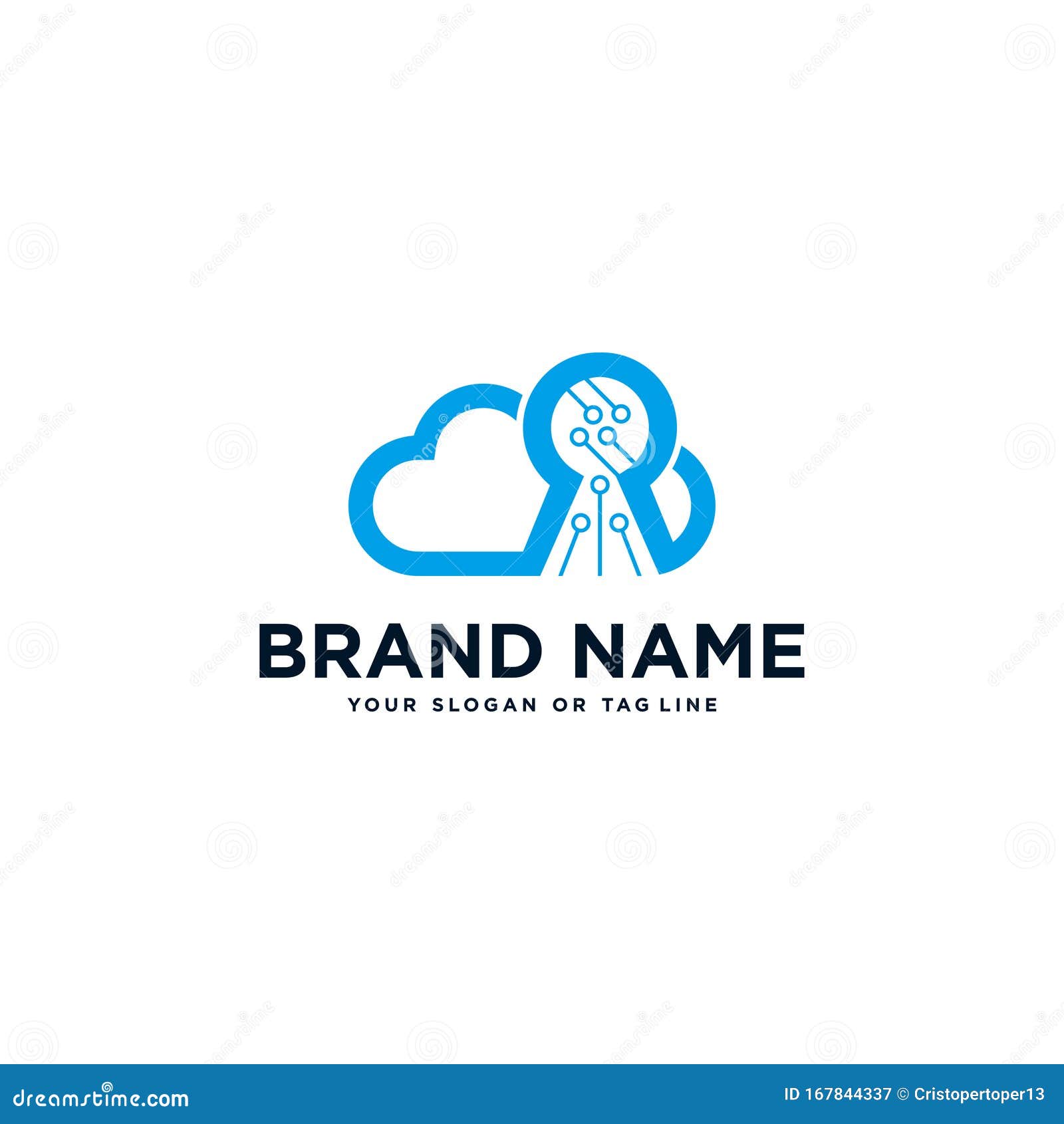 Cloud and security logo stock vector. Illustration of connection ...