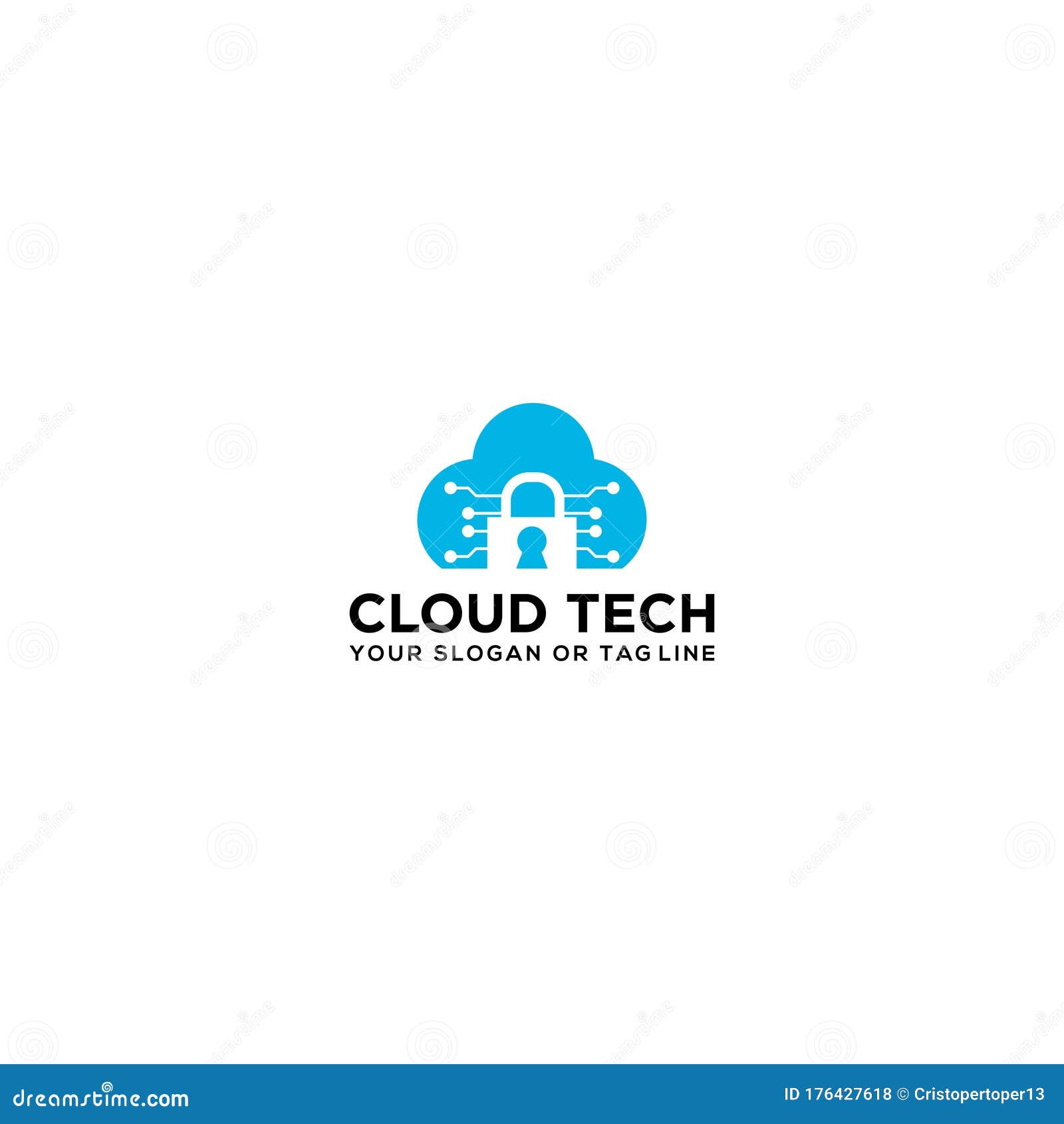 Cloud Security Logo Design Vector Stock Vector - Illustration of ...