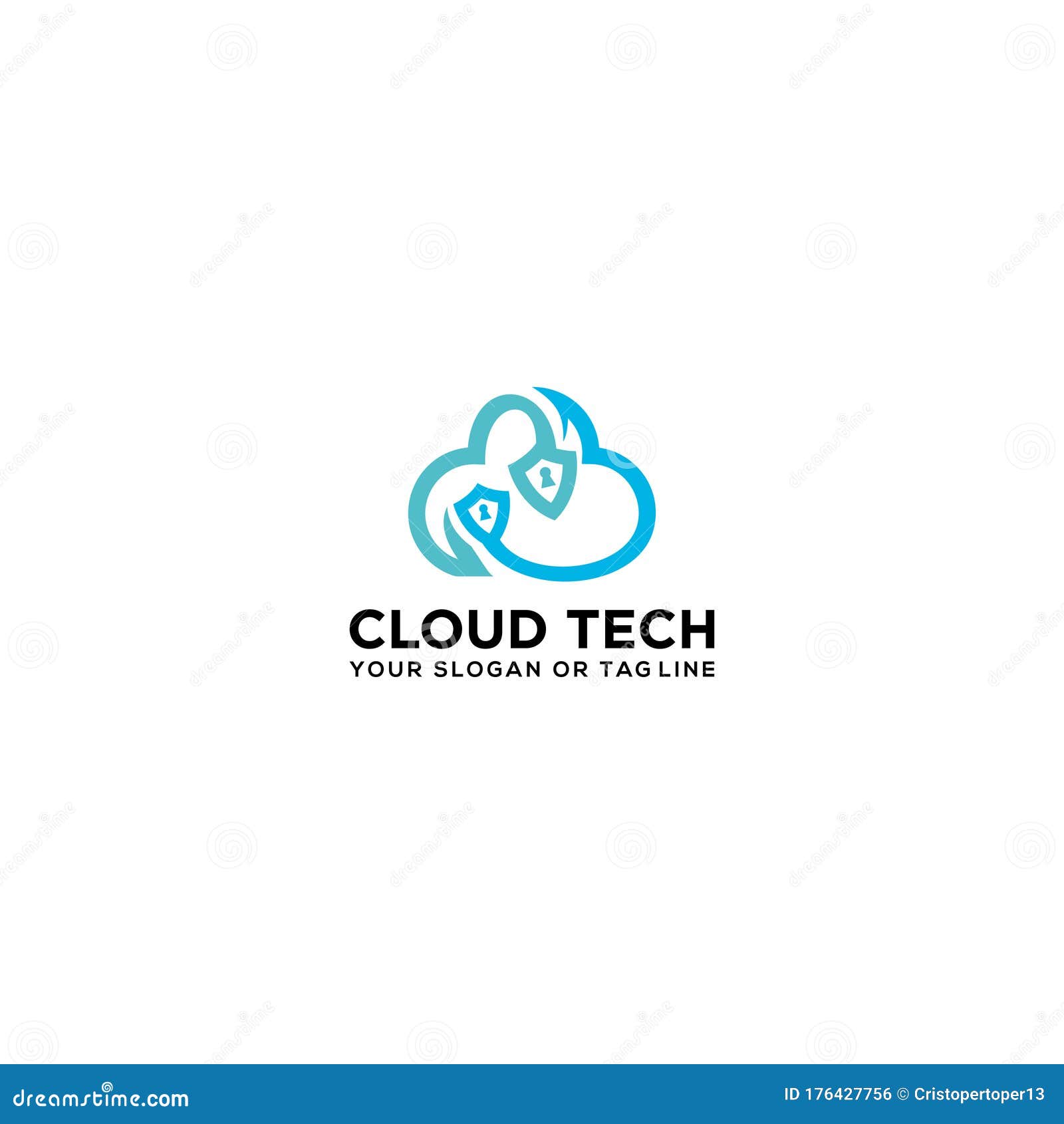 Cloud Security Logo Design Vector Stock Vector - Illustration of ...