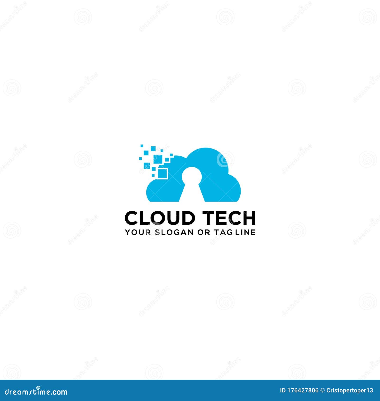 Cloud Security Logo Design Vector Stock Vector - Illustration of blue ...