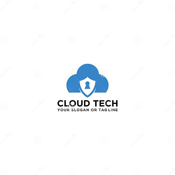 Cloud Security Logo Design Vector Stock Vector - Illustration of emblem ...