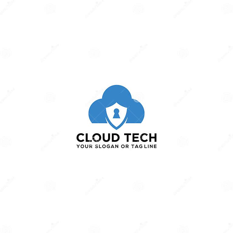 Cloud Security Logo Design Vector Stock Vector - Illustration of emblem ...