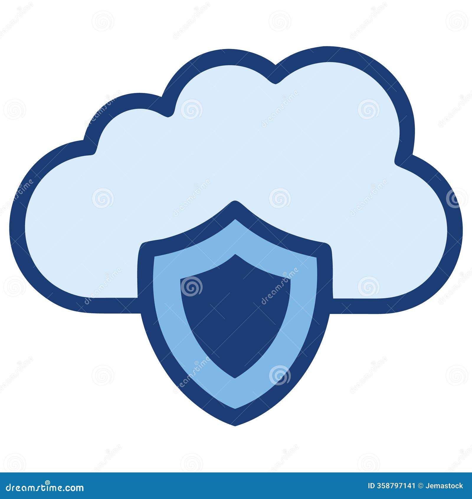 Cloud Security Shield Data Protection Stock Vector - Illustration of ...