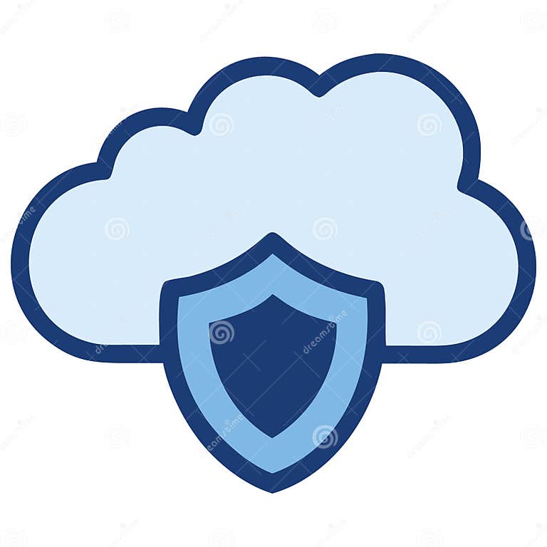Cloud Security Shield Data Protection Stock Vector - Illustration of server, online: 358797141