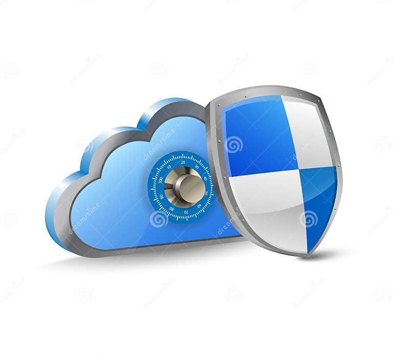 Cloud and security shield stock illustration. Illustration of ...
