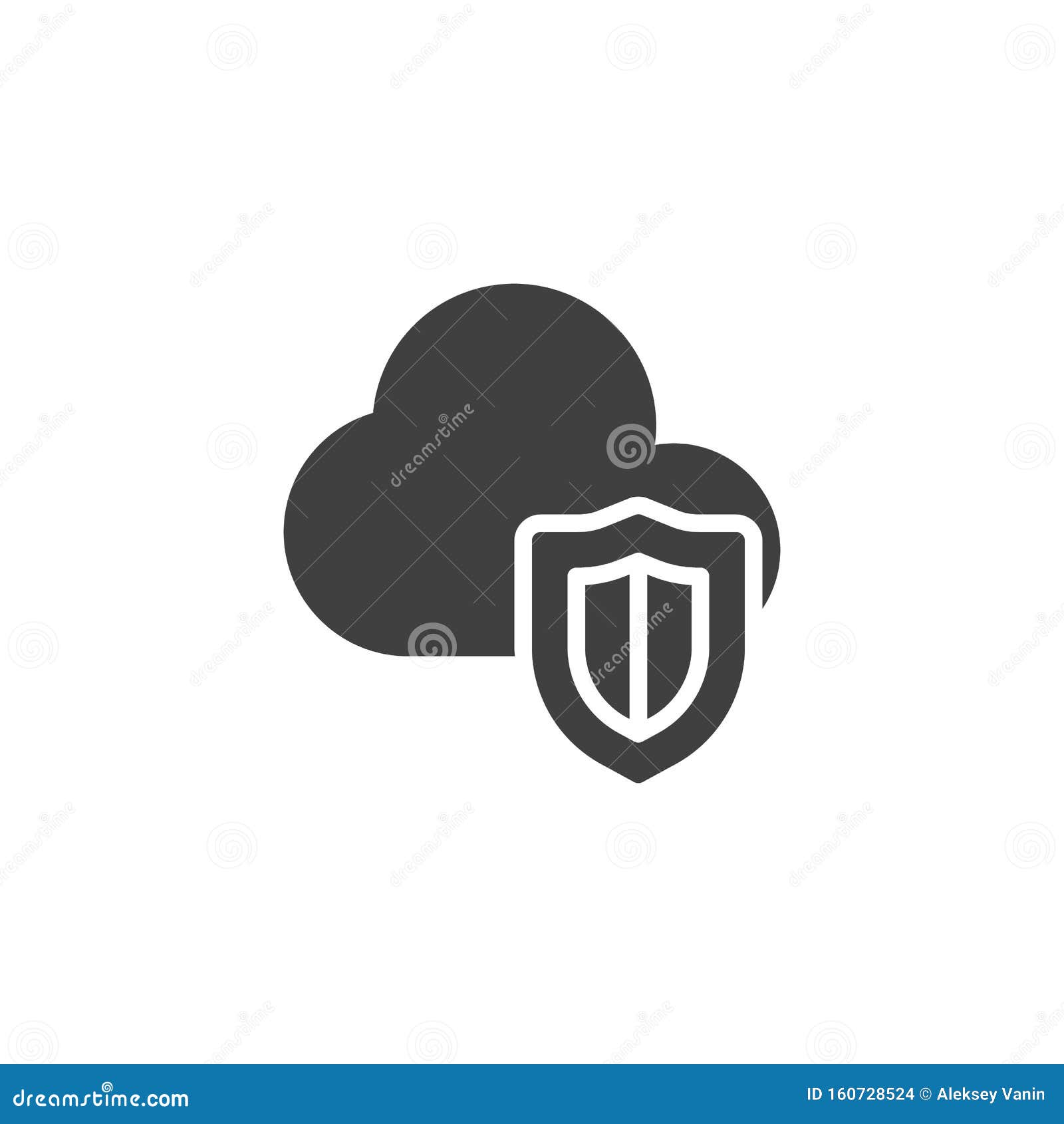 Cloud Security Shield Vector Icon Stock Vector - Illustration of ...