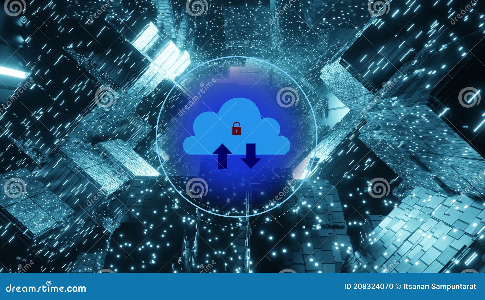 Cloud Security Technology Concept Stock Illustration - Illustration of ...