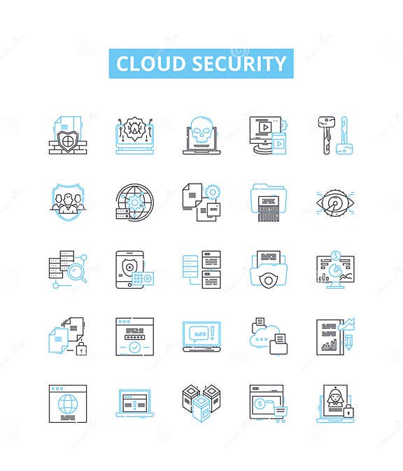 Cloud Security Vector Line Icons Set. Cloud, Security, Infrastructure ... Cloud Security Vector Line Icons Set. Cloud, Security, Infrastructure ...