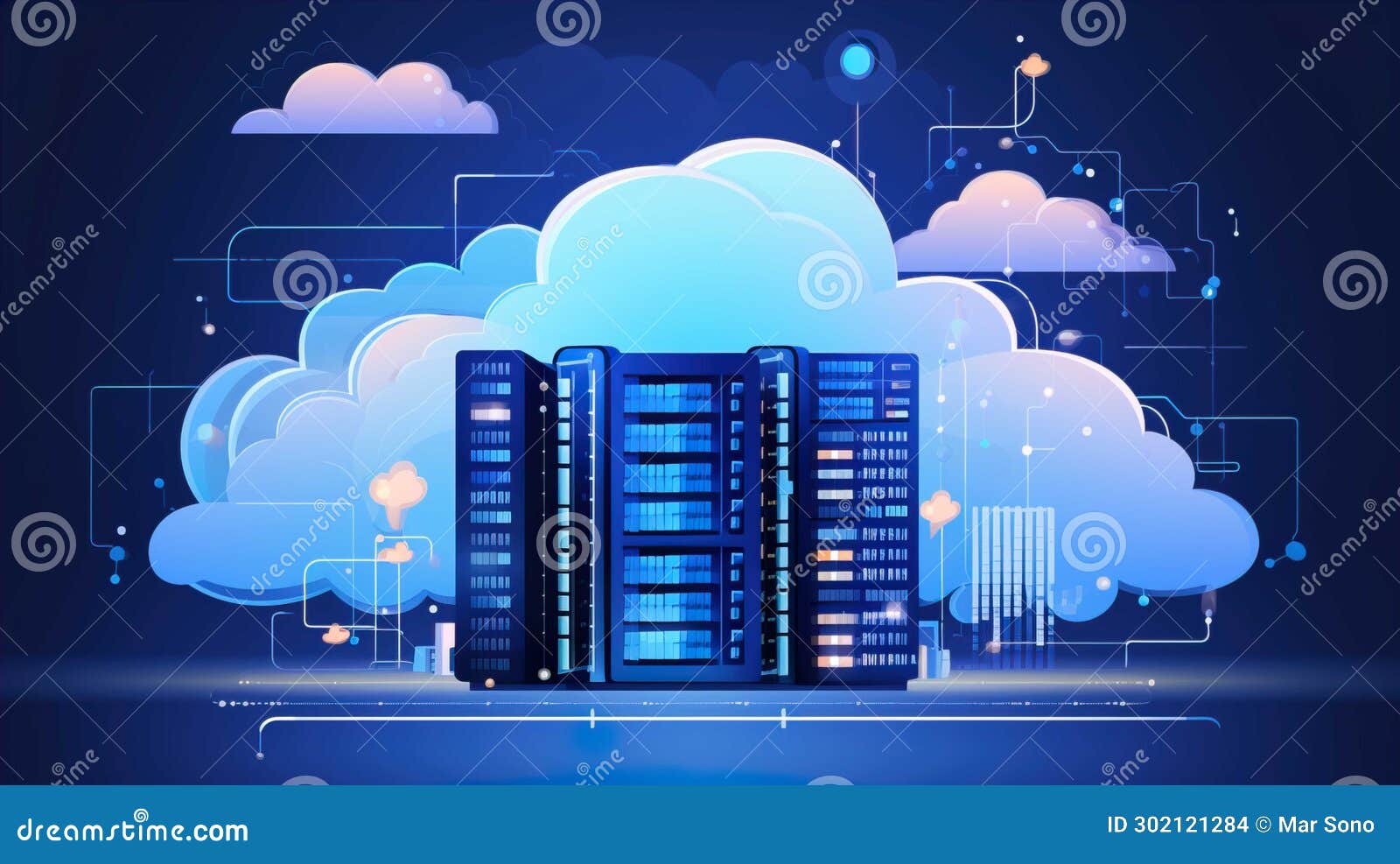 Cloud Server Data Finance Business Graphic , Generate AI Stock ...