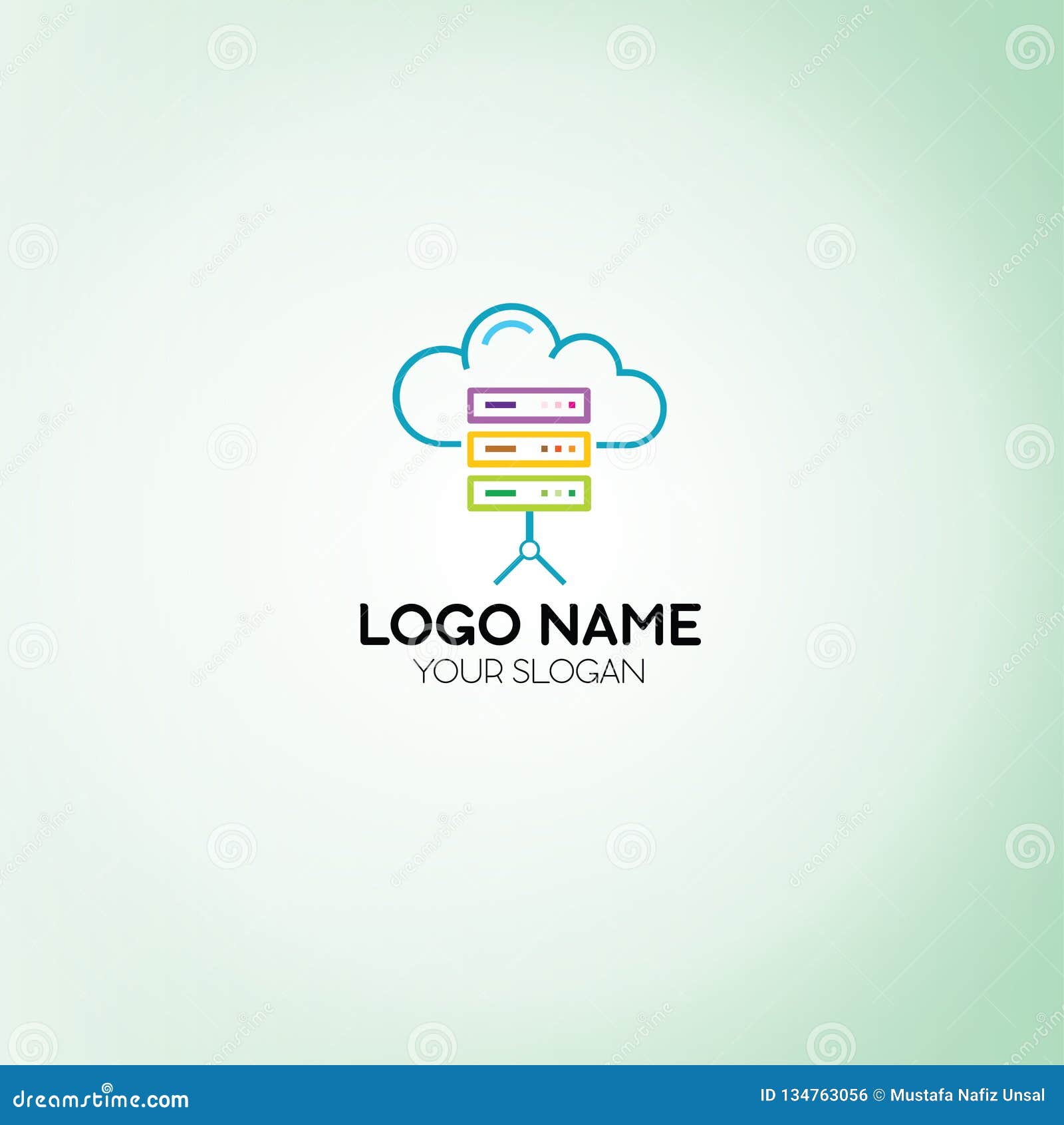 Cloud Server Logo stock illustration. Illustration of media - 134763056