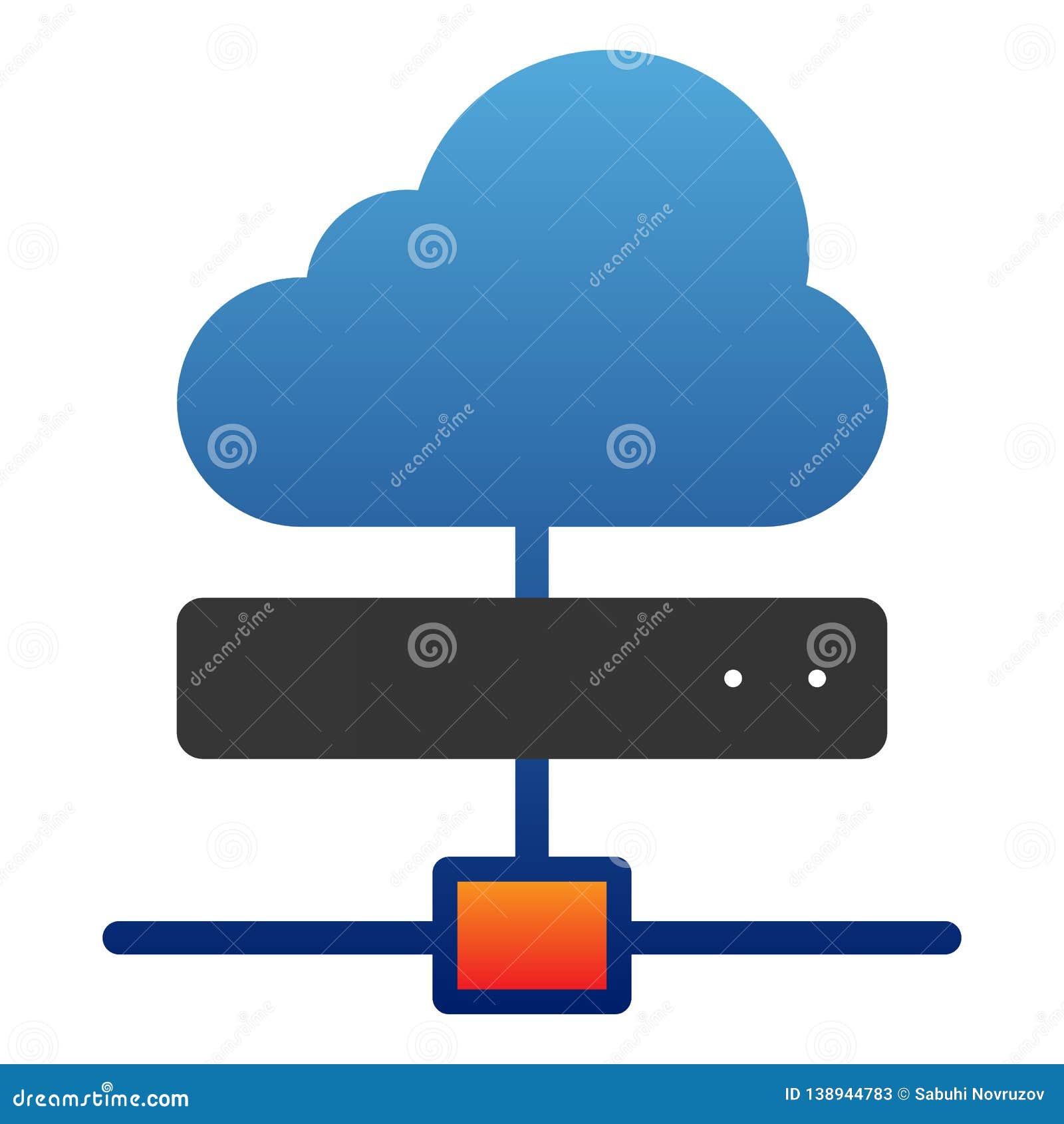 Cloud Server Flat Icon. Computing Color Icons in Trendy Flat Style ...