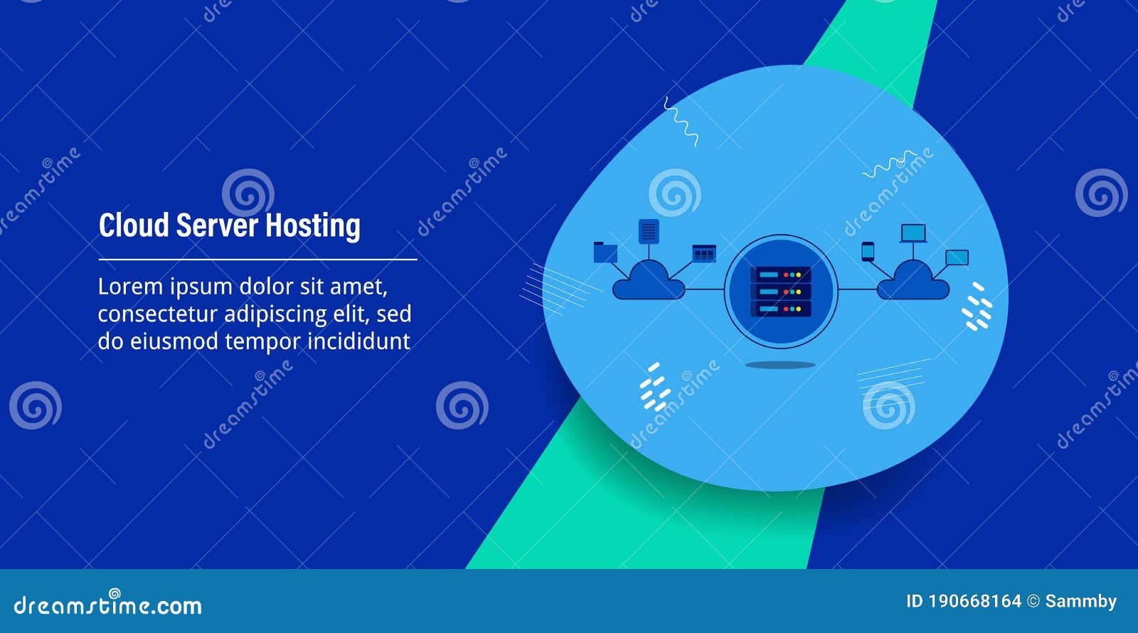 Cloud Server Hosting, Web Hosting, Cloud Computing Web Banner Illustration. Stock Vector ...