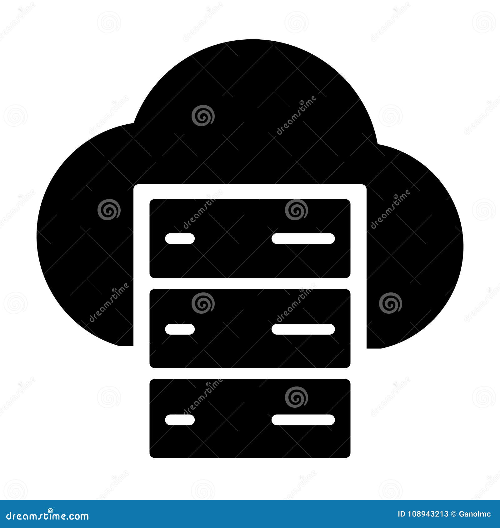 Cloud Server Line Icon. Vector Simple Minimal 96x96 Pictogram Stock ...