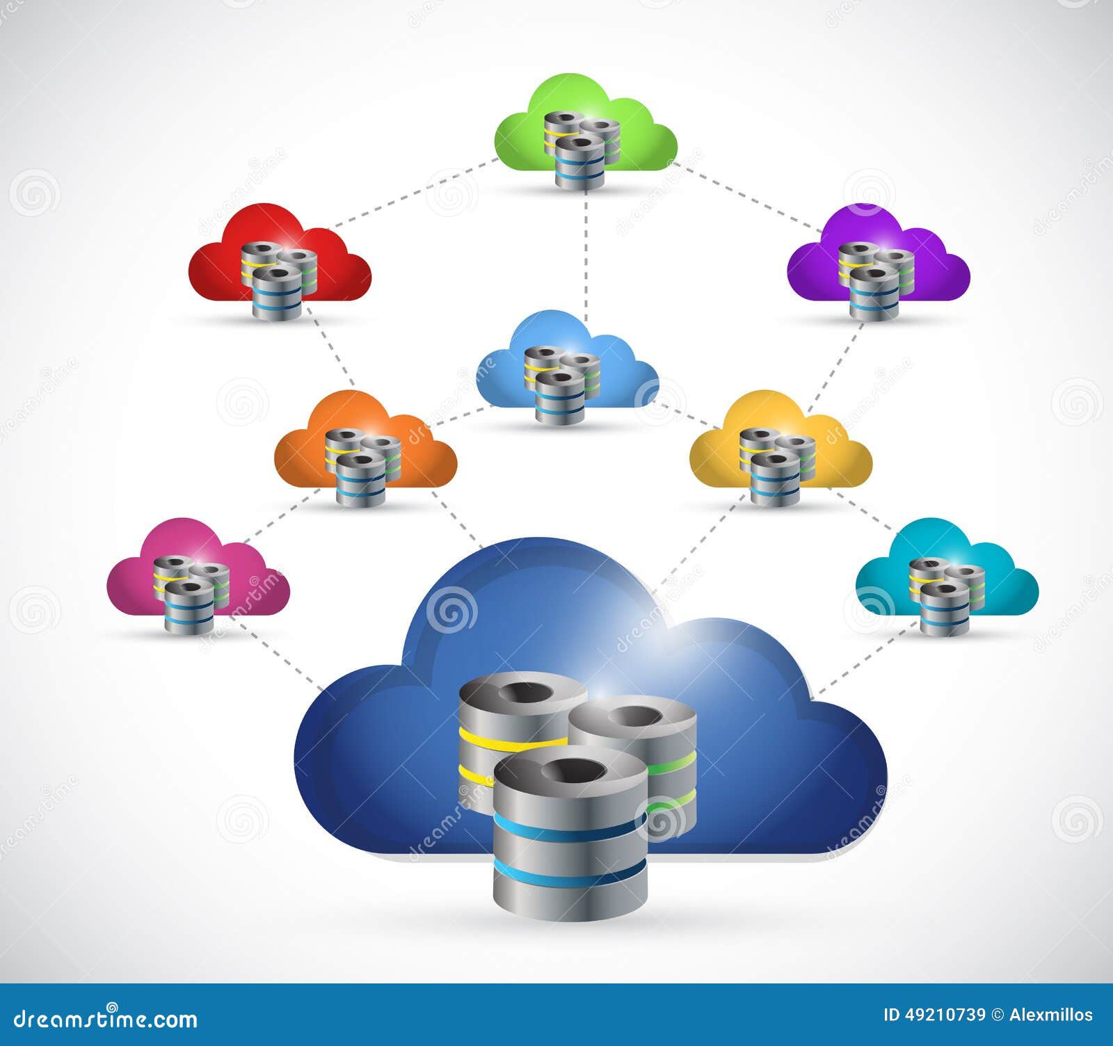 Cloud Server Network Connection Stock Illustration - Illustration of ...