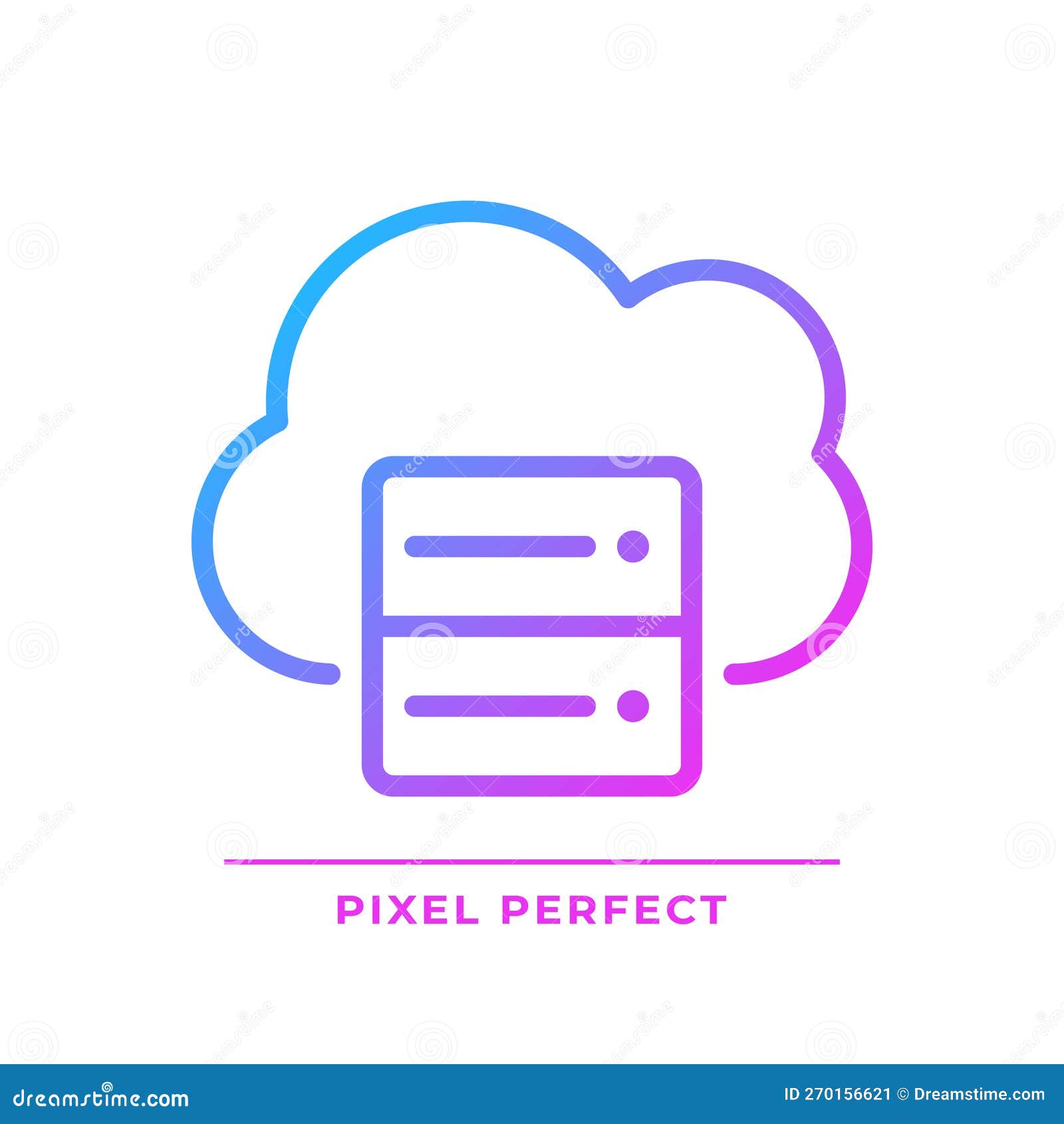 Cloud Server Pixel Perfect Gradient Linear Vector Icon Stock Vector - Illustration of analytics ...