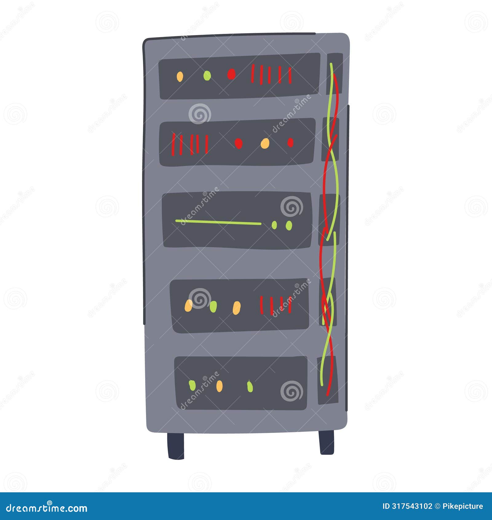 Cloud Server Rack Cartoon Vector Illustration Stock Illustration ...