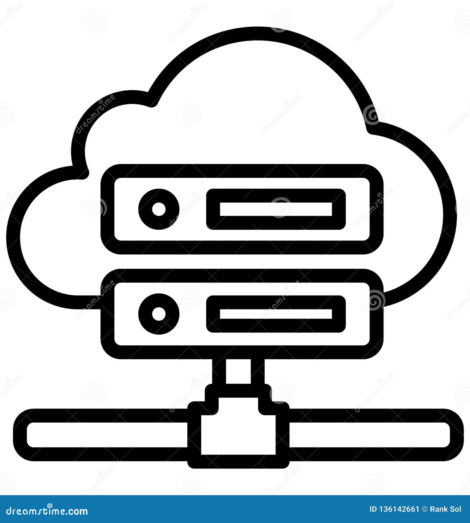 Cloud Server Rack Isolated Vector Icon that Can Easily Modify or Edit ...