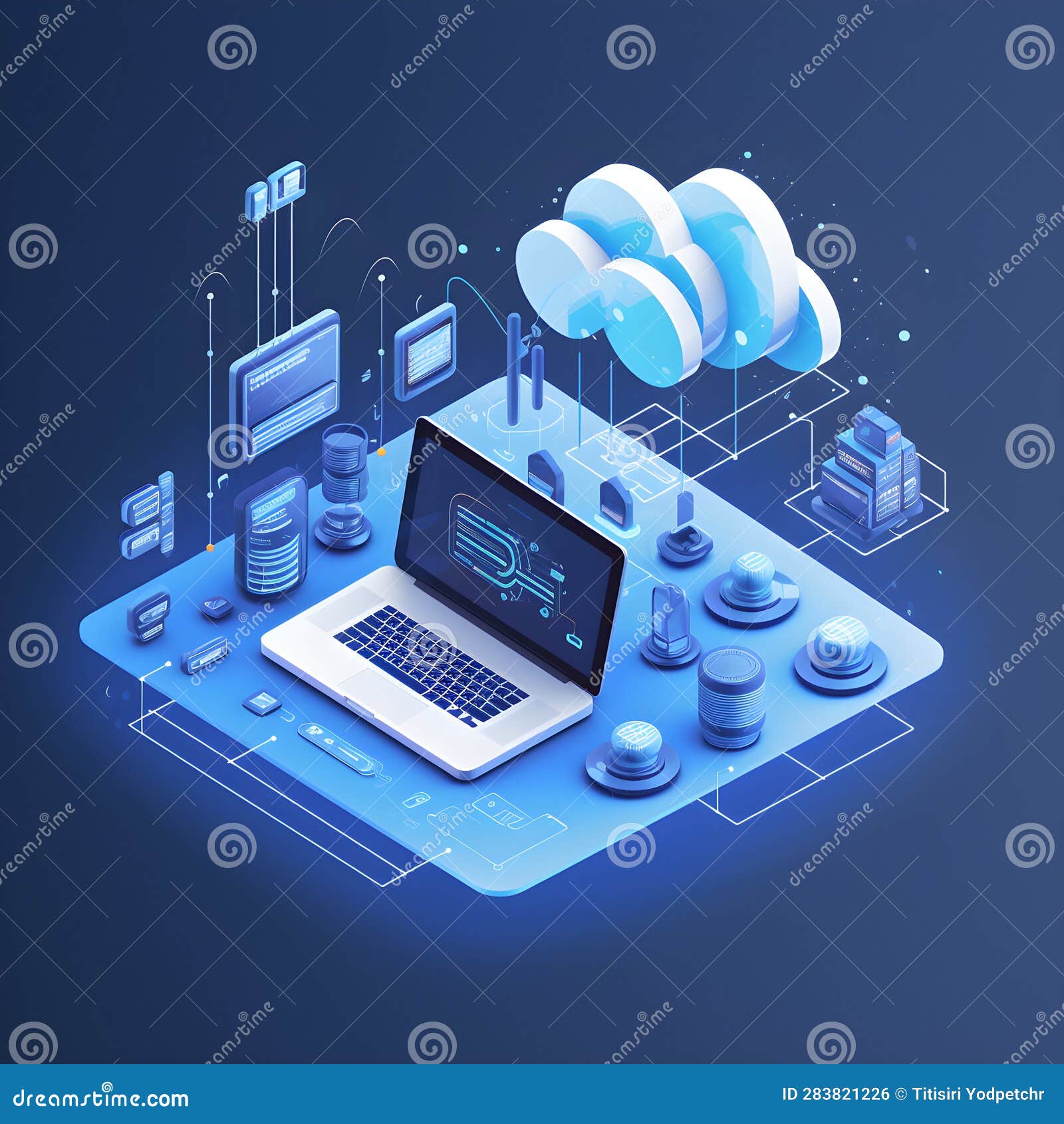 Cloud Server, Server Rack this Means Cloud Computing and the Ability To ...