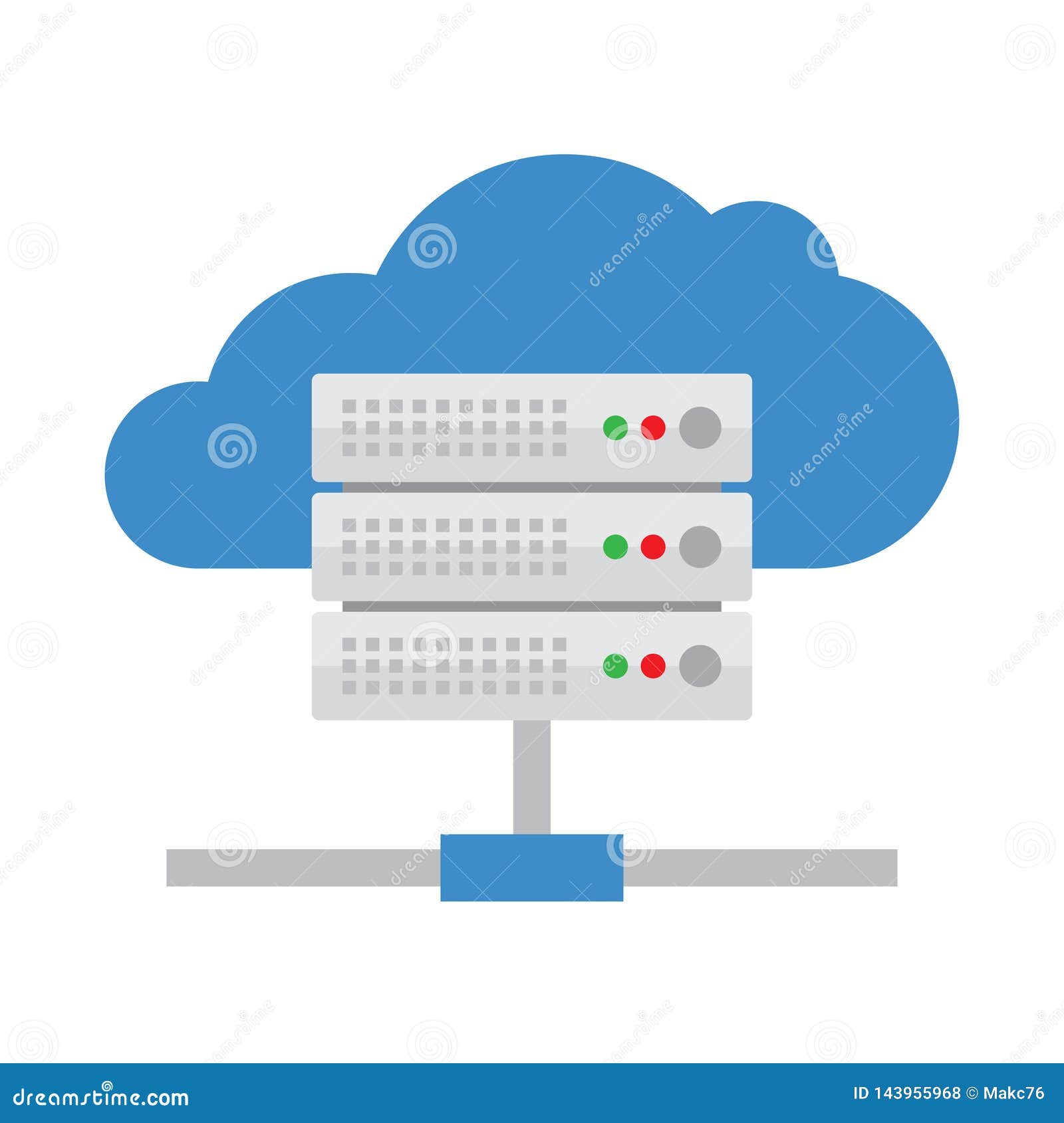 Cloud Server Vector Icon stock vector. Illustration of media - 143955968