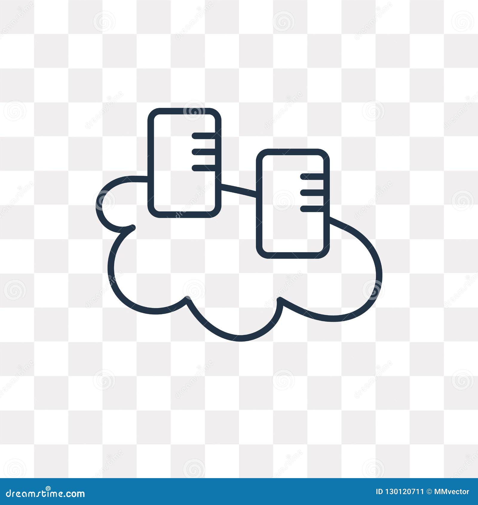 Cloud Server Vector Icon Isolated On Transparent Background, Lin Stock ...