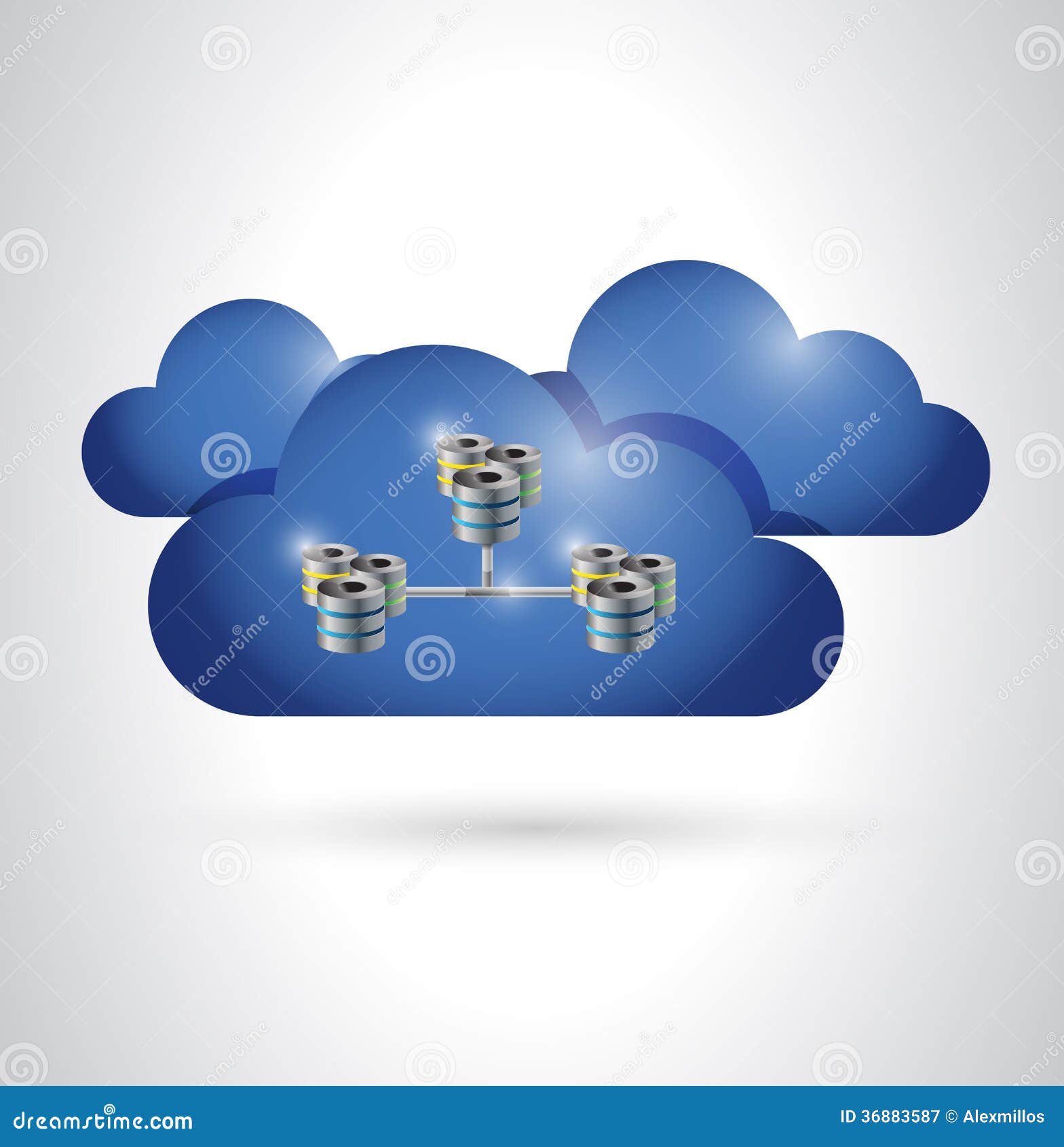 Cloud and Servers Illustration Design Stock Illustration - Illustration ...