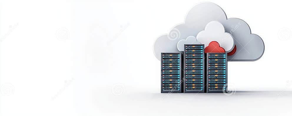 Cloud Servers with Storage Units White Background Stock Illustration ...