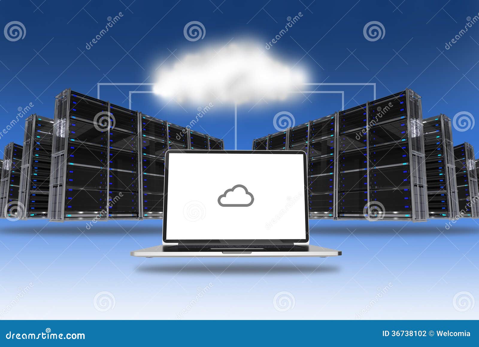 Cloud Servers Technology stock illustration. Illustration of design ...