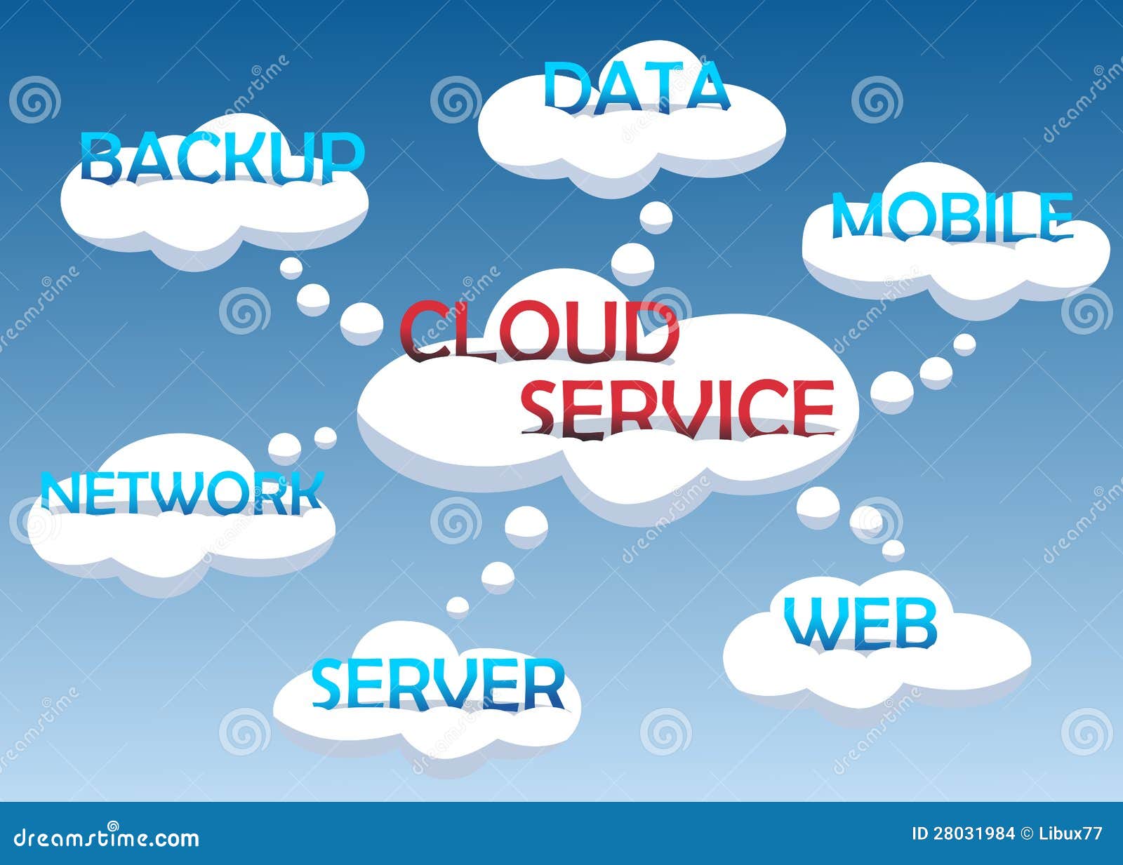 Cloud Service stock vector. Illustration of infrastructure - 28031984