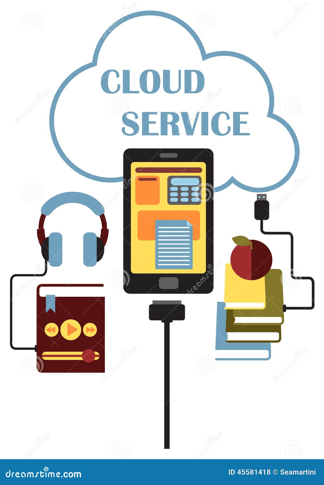 Cloud Service concept stock vector. Illustration of info - 45581418