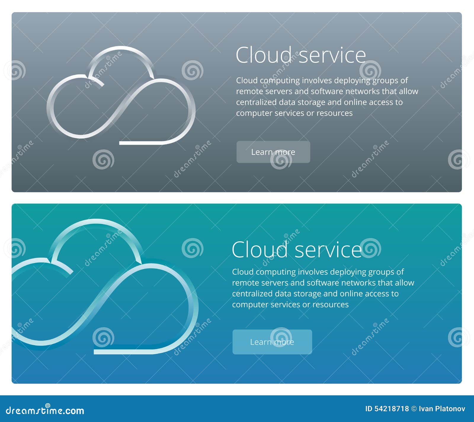 Cloud Service Concept Web Banner Stock Vector - Illustration of service ...