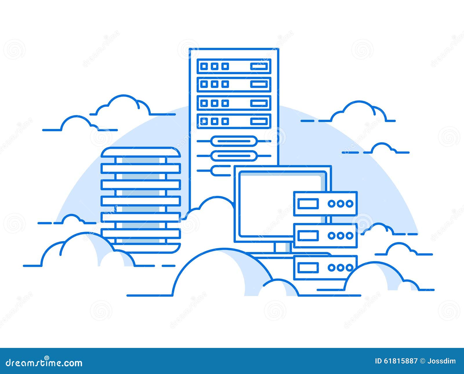 Cloud service database stock vector. Illustration of internet - 61815887
