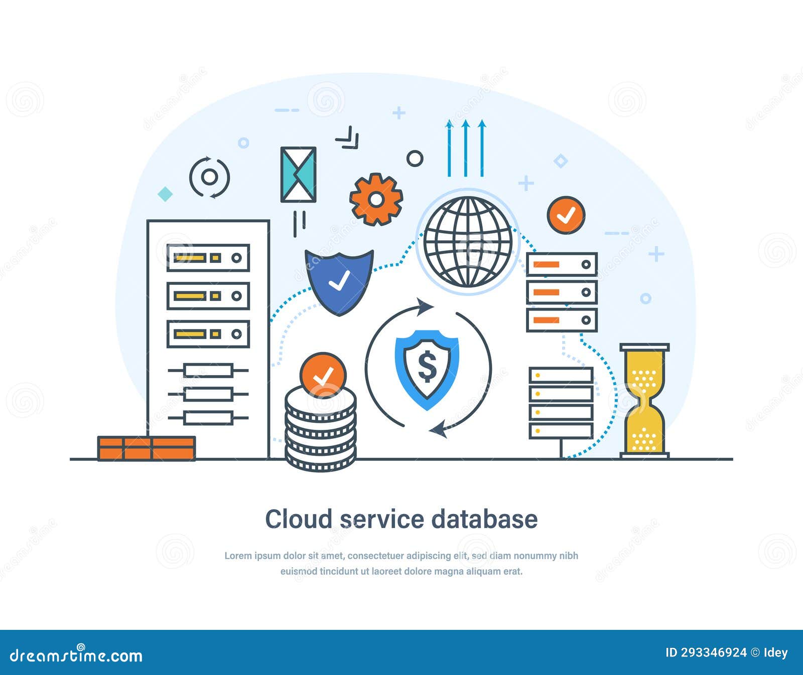Cloud Service Database Network Computing Technology, Data Storage Stock Illustration ...