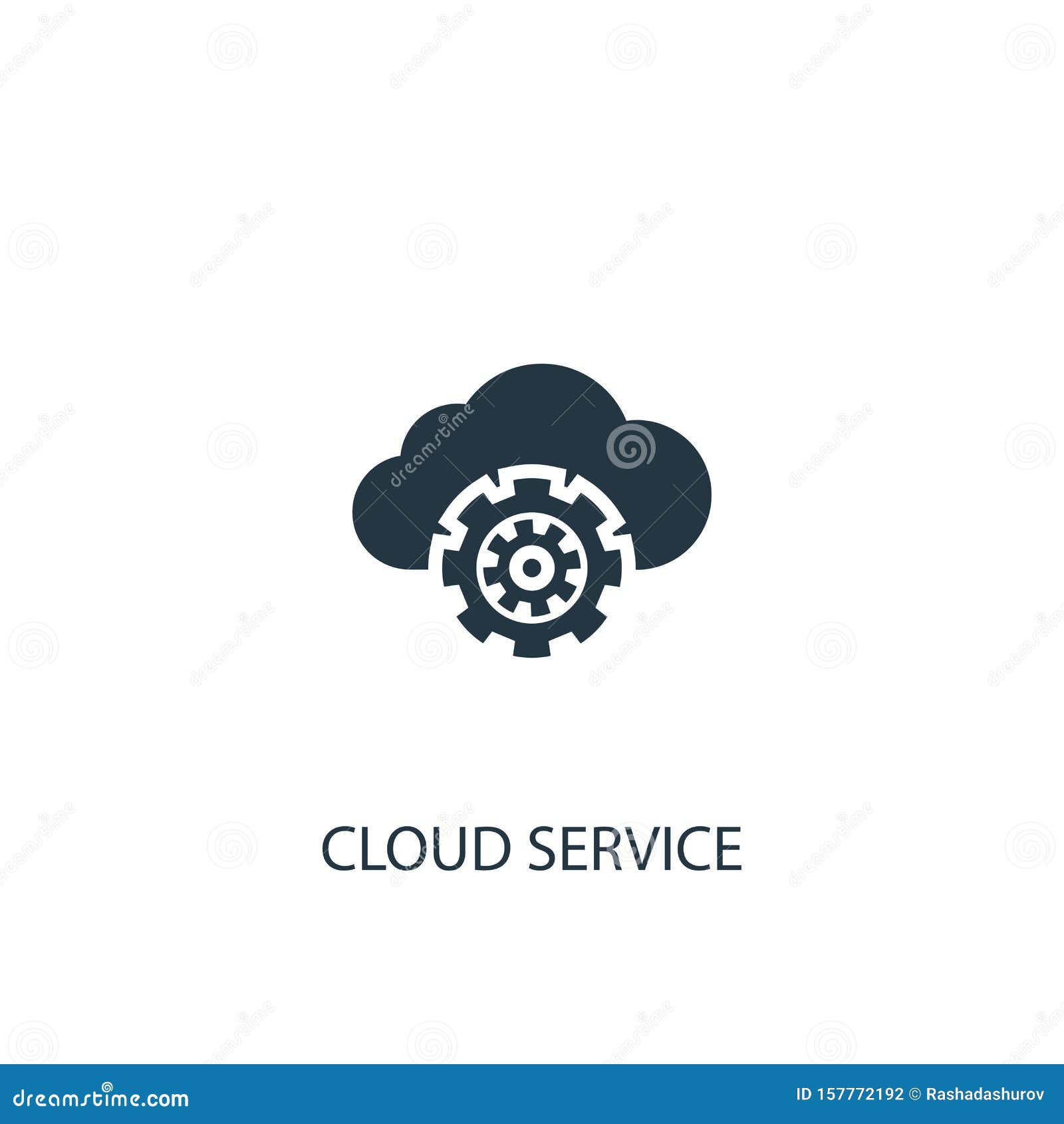 Cloud Service Icon. Simple Element Stock Vector - Illustration of gear ...