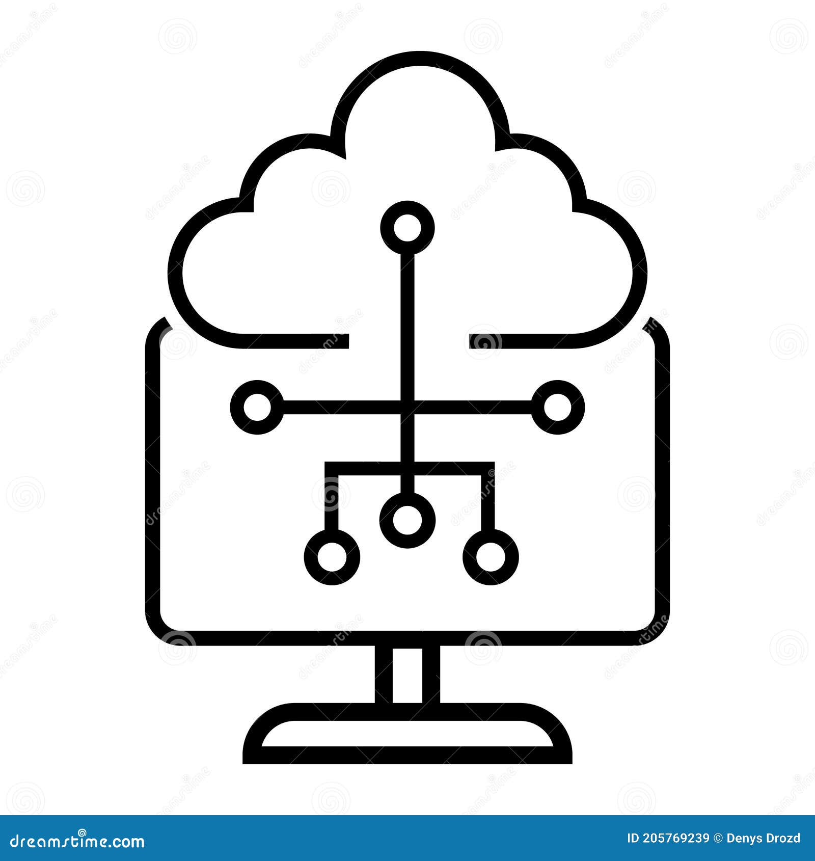 Cloud Service Icon Vector Set. Data Center Illustration Sign Collection ...