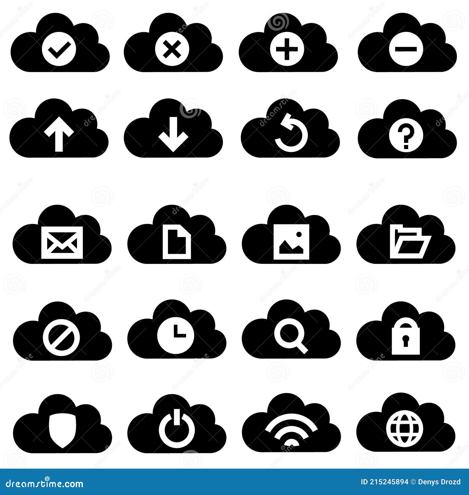 Cloud Service Icon Vector Set. Data Store Illustration Sign Collection ...