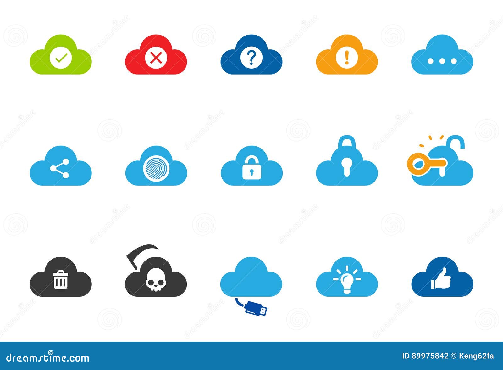 Cloud Service Icons - Illustration Set 2 Stock Vector - Illustration of ...