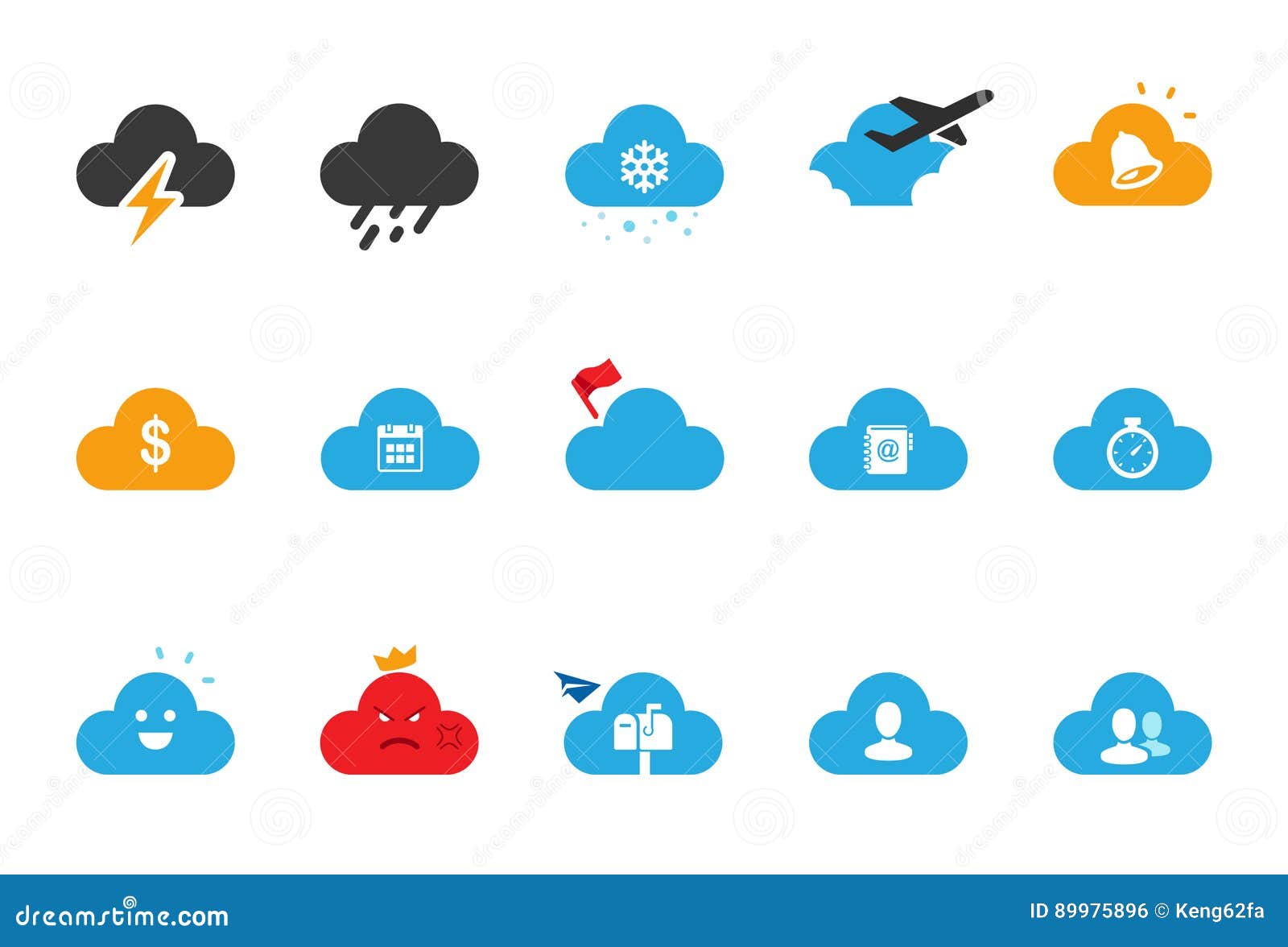 Cloud Service Icons - Illustration Set 3 Stock Vector - Illustration of ...