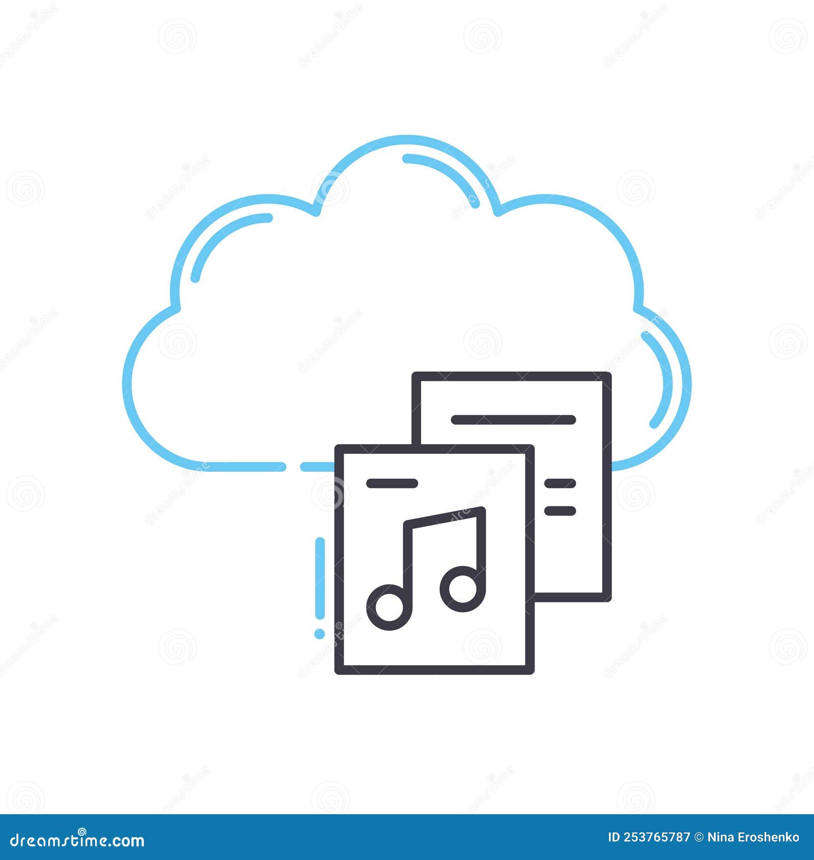 Cloud Service Line Icon, Outline Symbol, Vector Illustration, Concept ...
