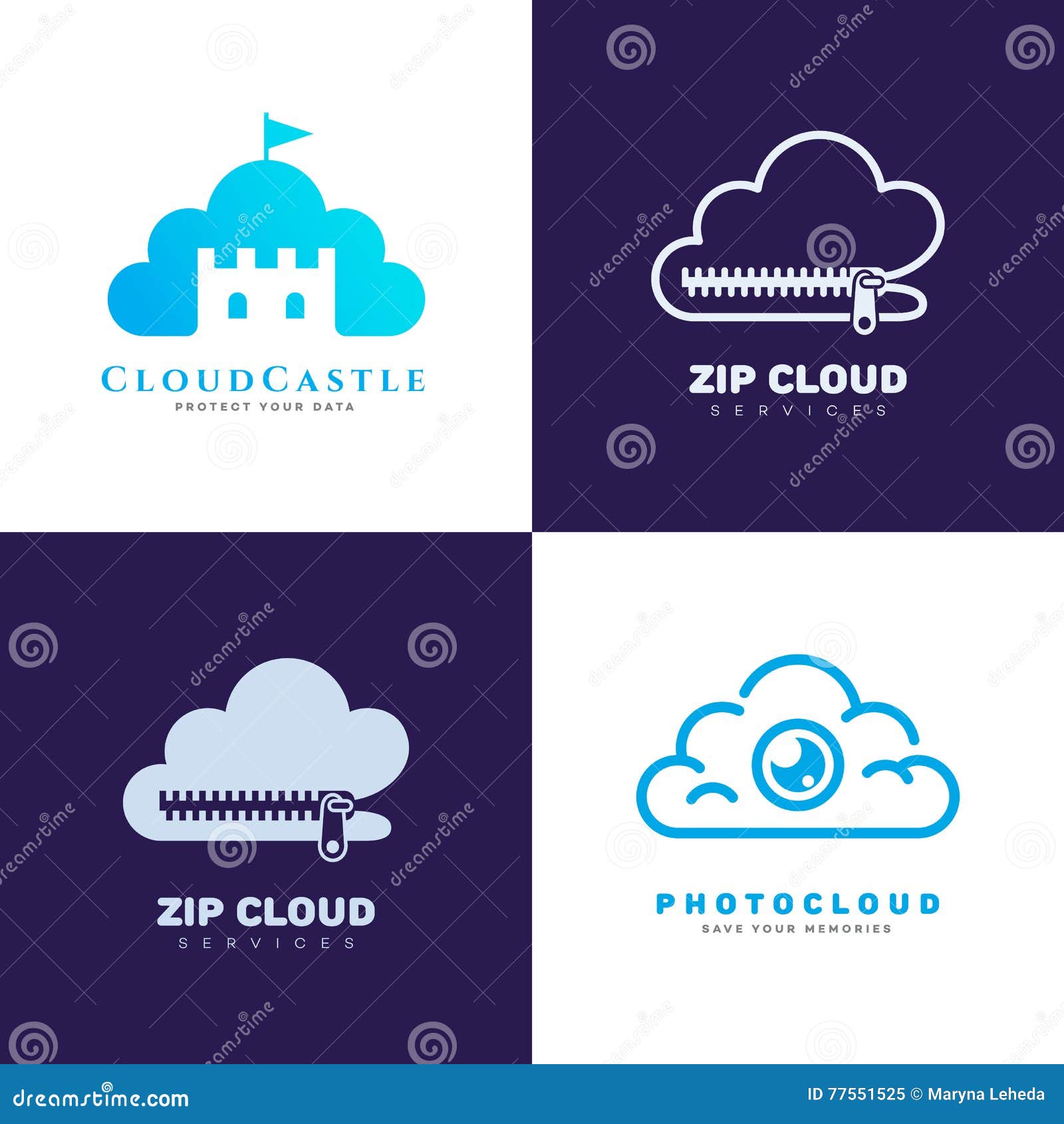 Cloud Service Icon Vector Set. Data Store Illustration Sign Collection ...