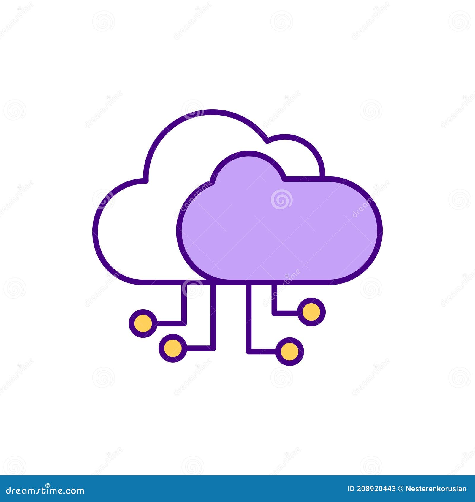 Cloud Service Management RGB Color Icon Stock Vector - Illustration of ...