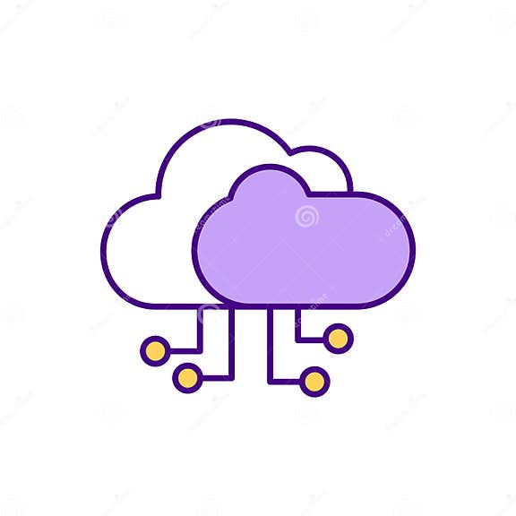 Cloud Service Management RGB Color Icon Stock Vector - Illustration of ...