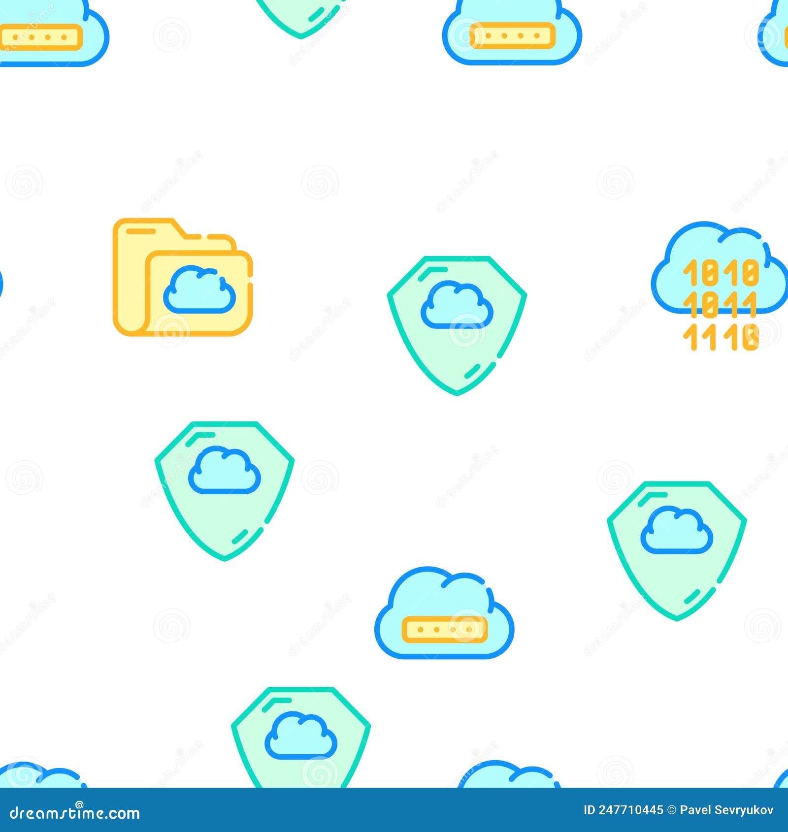 Cloud Service Storage Collection Icons Set Vector Stock Vector ...