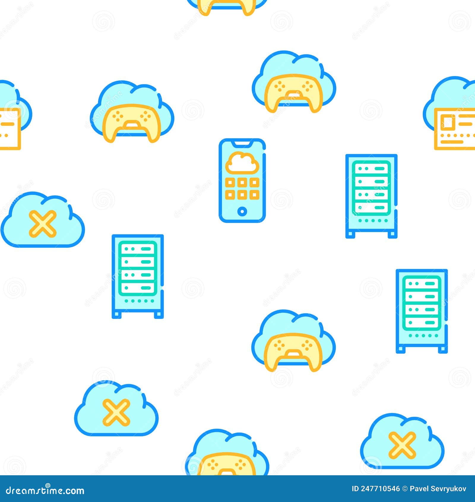 Cloud Service Storage Collection Icons Set Vector Stock Vector ...