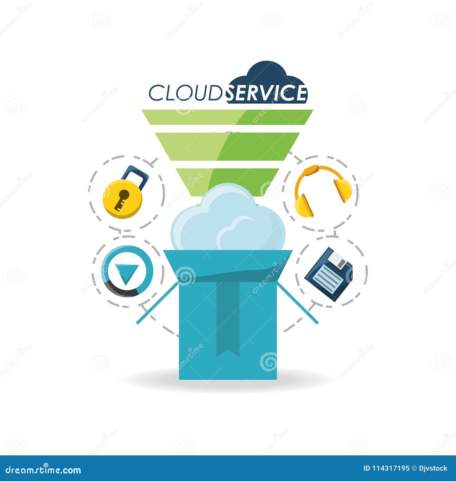 Cloud service design stock vector. Illustration of modern - 114317195
