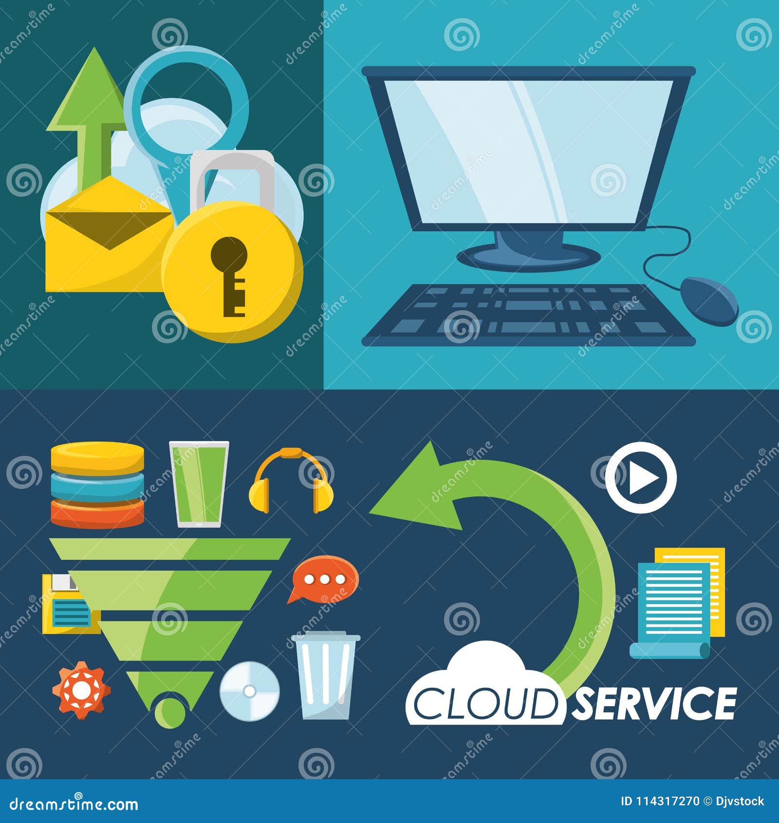 Cloud service design stock vector. Illustration of modern - 114317270