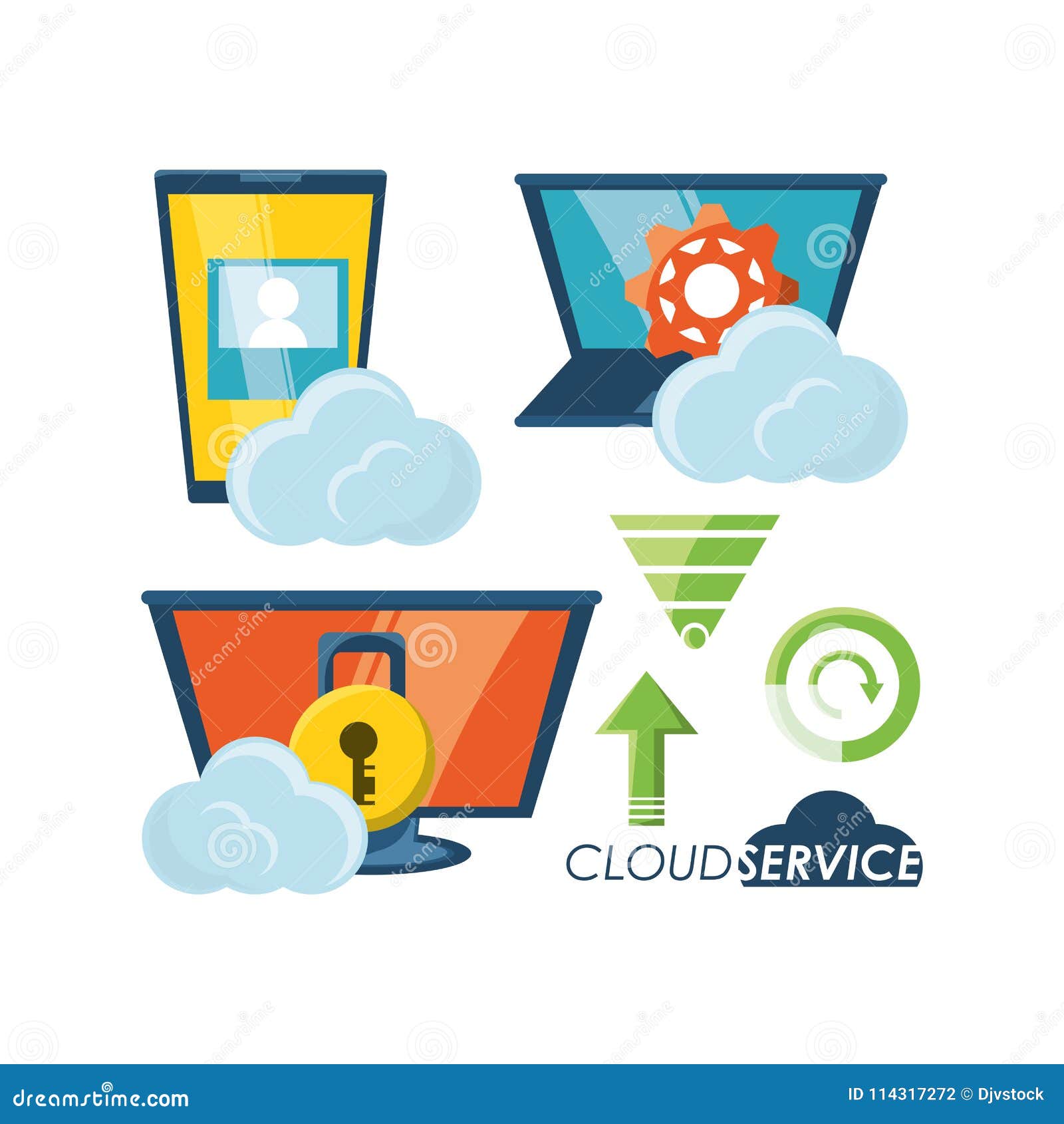 Cloud service design stock vector. Illustration of modern - 114317272