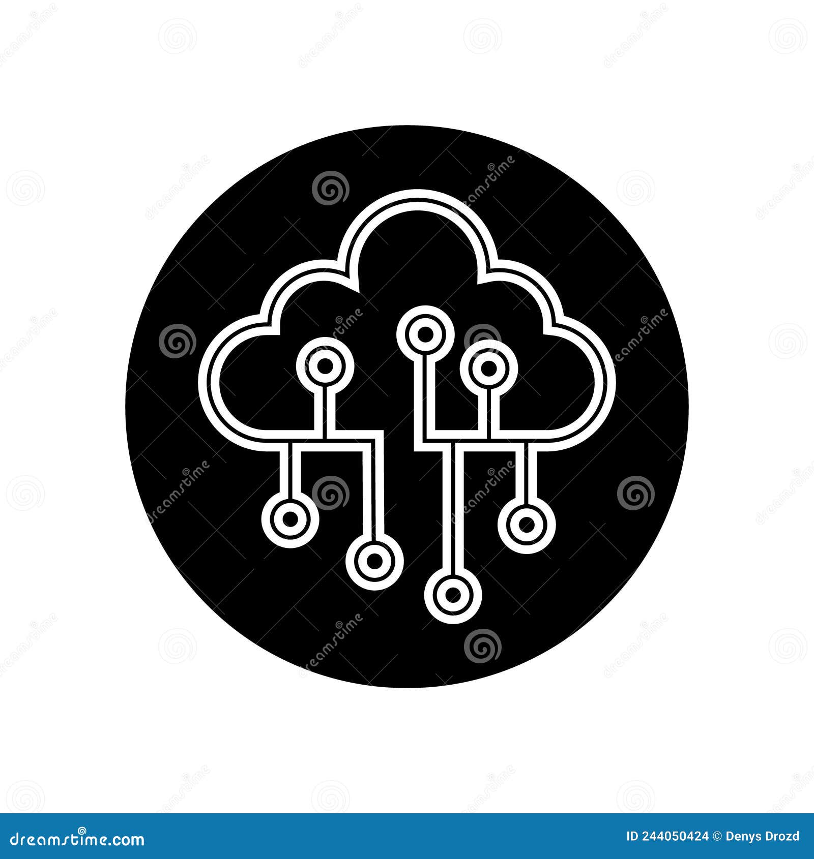 Cloud Service Vector Icon Set. Internet Illustration Sign Collection ...