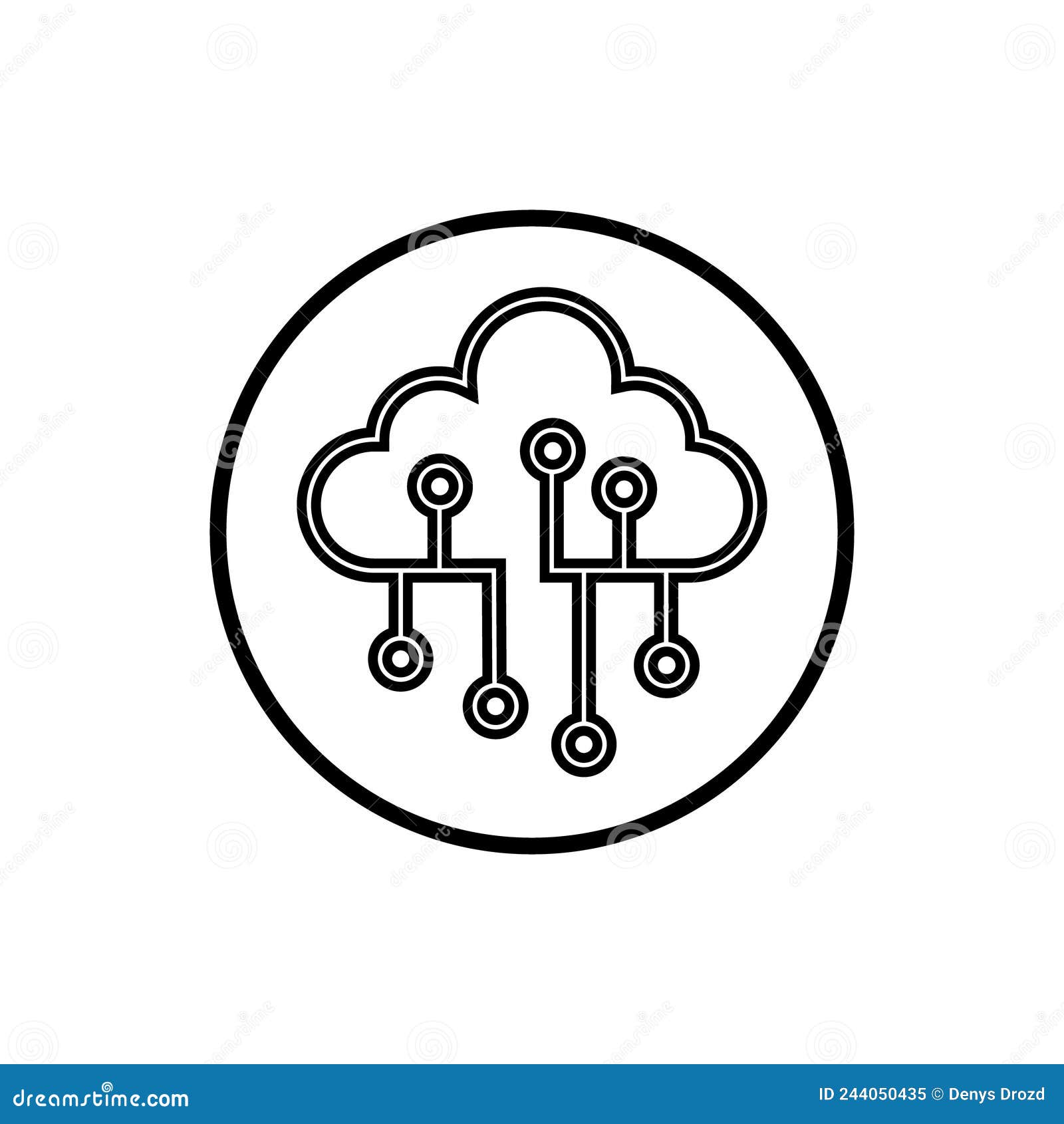 Cloud Service Vector Icon Set. Internet Illustration Sign Collection ...